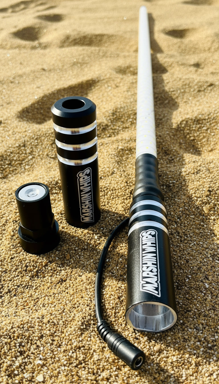Single LED Whip - Green, White & Red | Off-Road Lighting | Marshin Whips
