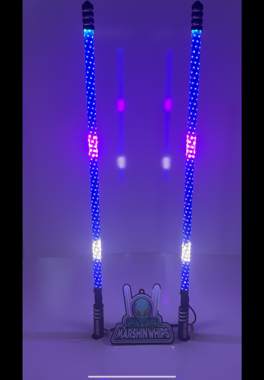 Color Changing Whips | RGBW & Brake/Turn | Marshin Whips