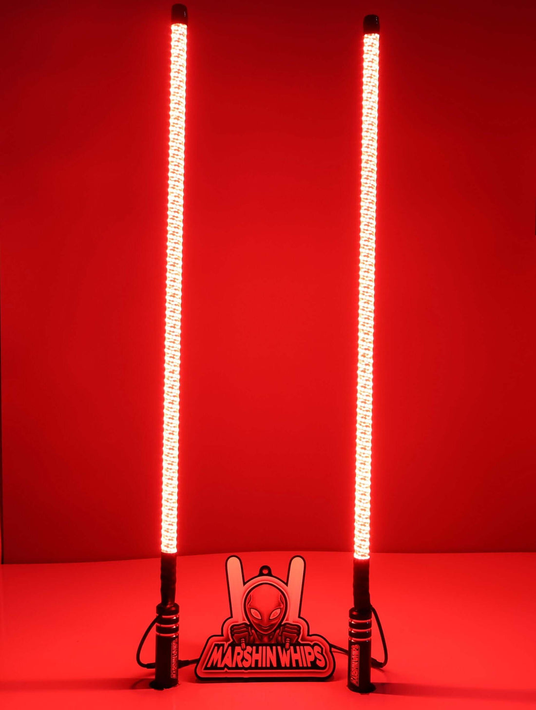 V2 Black Out LED Whip Set | Stealth Off-Road Lighting | Marshin Whips